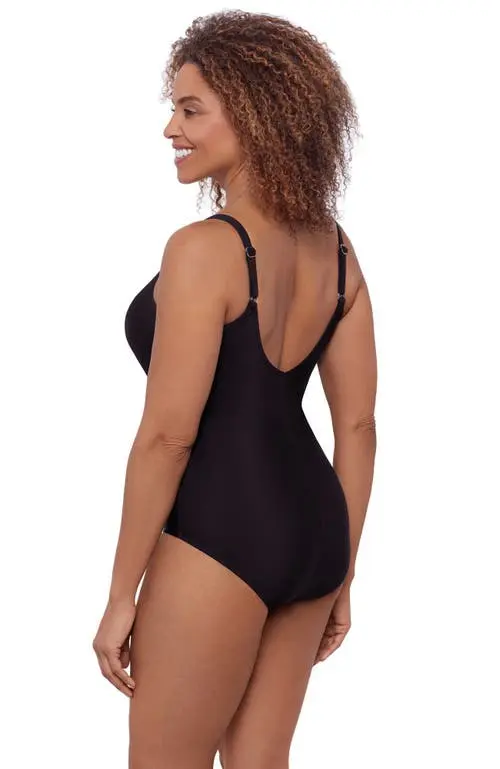 AQUA GREEN Finley Princess Seam One-piece Swimsuit - Black