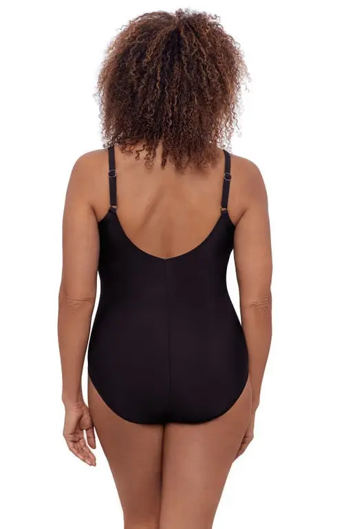 AQUA GREEN Finley Princess Seam One-piece Swimsuit - Black