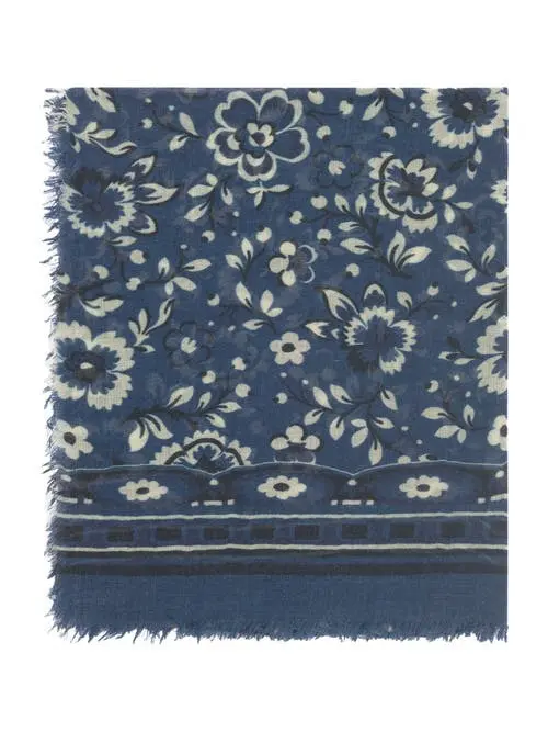 Gerard Darel Rosalyn Floral Scarf - Indigo