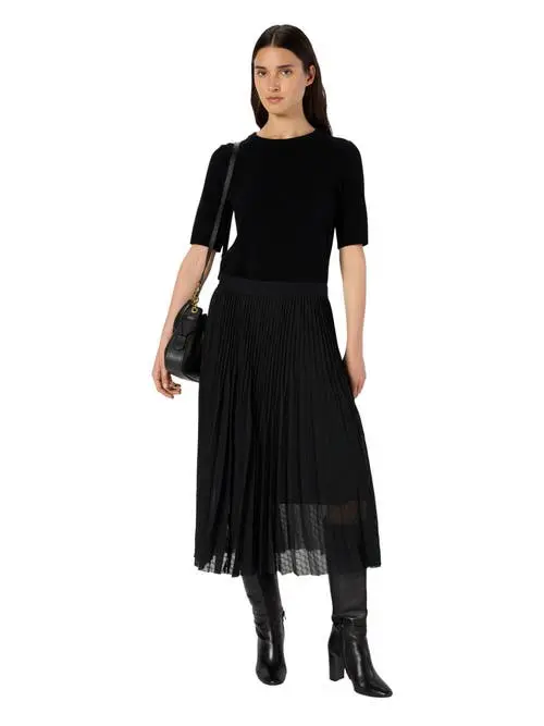 Gerard Darel Bilal Jacquard Pleated Midi Skirt