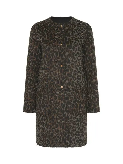 Gerard Darel Matilda Collarless Reversible Coat - Brown