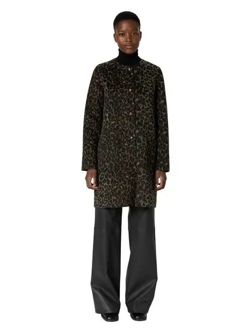 Gerard Darel Matilda Collarless Reversible Coat - Brown