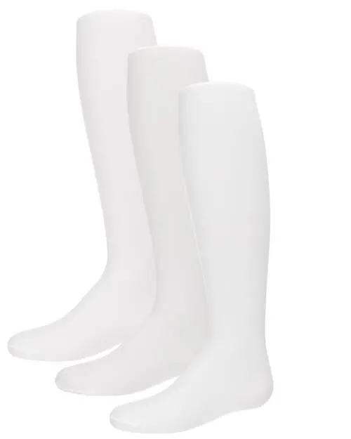MEMOI Opaque Non-binding Tights 3-pack - White-white-white