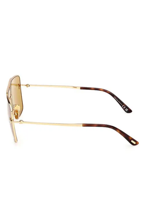 TOM FORD Eliott 59mm Navigator Sunglasses - Yellow Gold/vicuna Lens