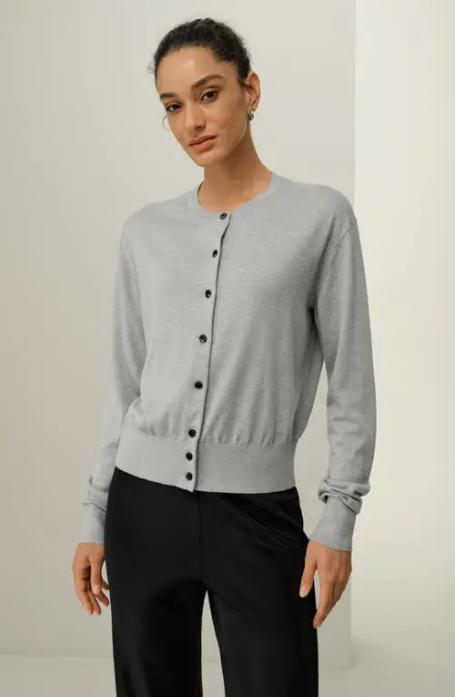 Lilysilk Round-neck Silk Cashmere Cardigan