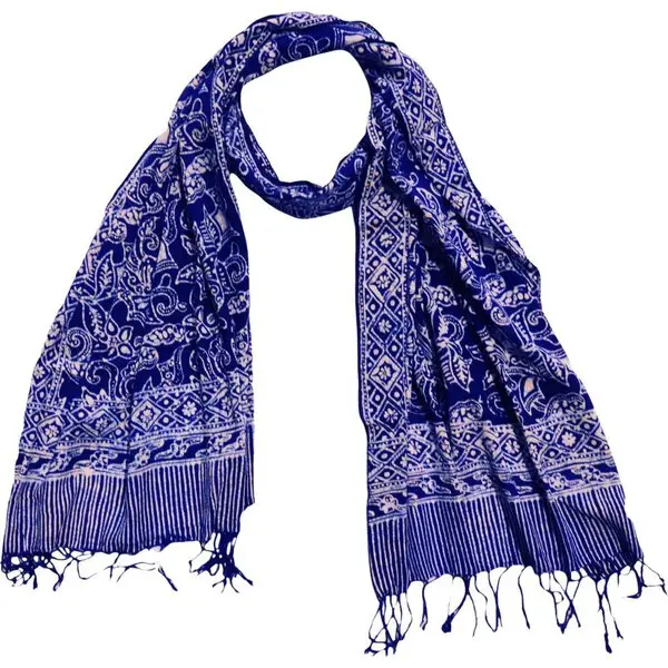 KASIH CO-OP Handmade Batik Scarf - Wings Blue