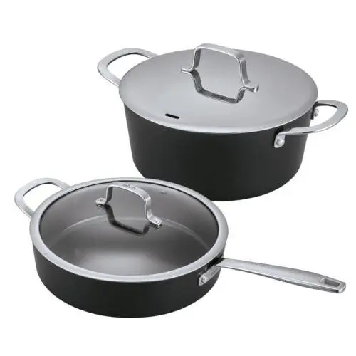 ALVA Maestro 4.5-qt Ceramic Coated Nonstick Stock Pot & 4-qt Ceramic Nonstick Saute Pan With Lid - Black
