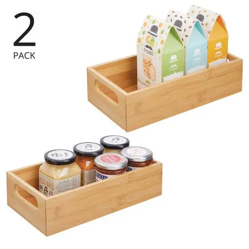 MDESIGN Pantry Organizer Container Bin With Handles, 2 Pack