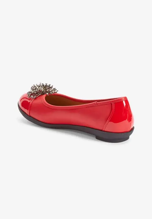 COMFORTVIEW Jancis Embellished Slip-on Flats - Red