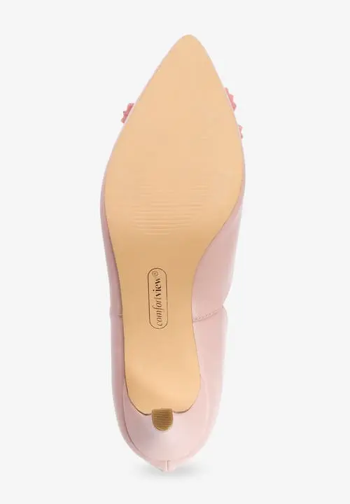 COMFORTVIEW The Julian Pump With Floral Embellishment And Adjustable Ankle Strap