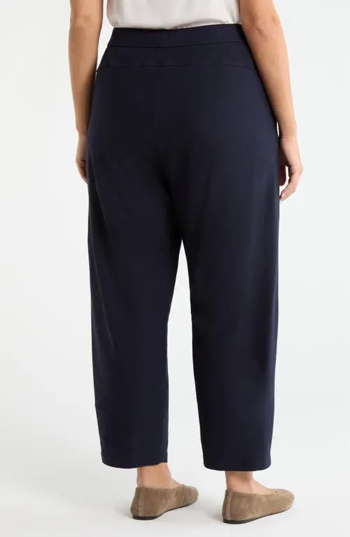 Eileen Fisher High-waisted Ankle Barrel Leg Pants - Ink
