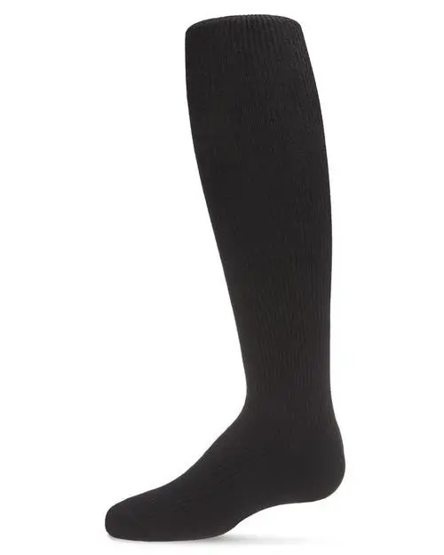 MEMOI Infant Thin Ribbed Cotton Tights - Black