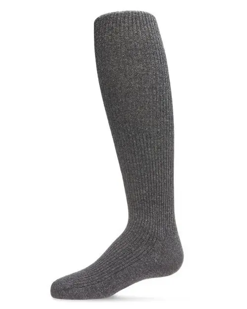 MEMOI Infant Thin Ribbed Cotton Tights - Charcoal