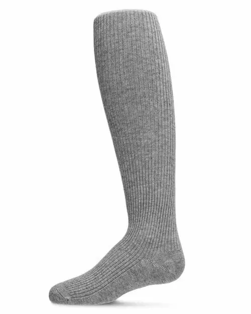 MEMOI Infant Thin Ribbed Cotton Tights - Medium Gray