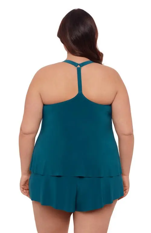 AQUA GREEN Supportive Y-back Tankini Swimsuit Top - Lagoon