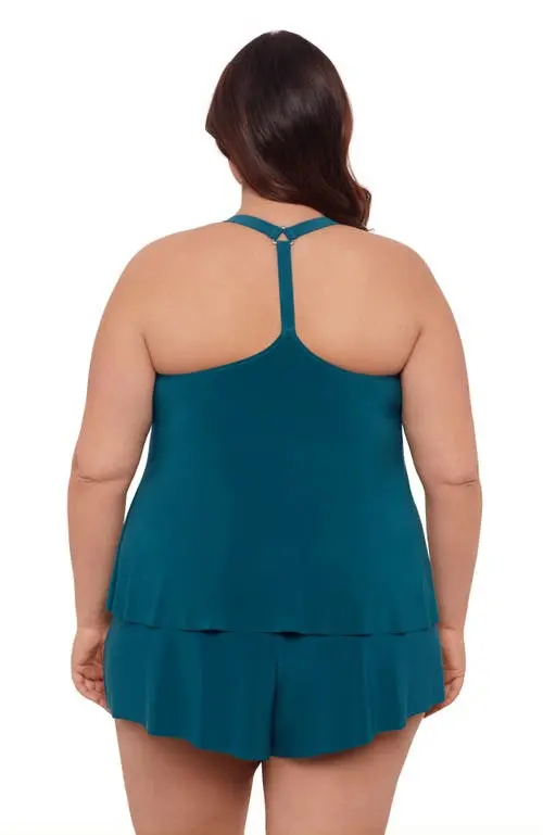 AQUA GREEN Supportive Y-back Tankini Swimsuit Top - Lagoon