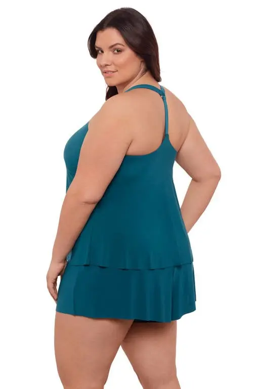 AQUA GREEN Supportive Y-back Tankini Swimsuit Top - Lagoon