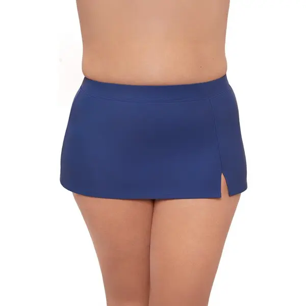 AQUA GREEN Skirted Swimsuit Bottom With Side Slit - Cerulean