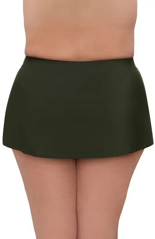 AQUA GREEN Skirted Swimsuit Bottom With Side Slit - Malachite