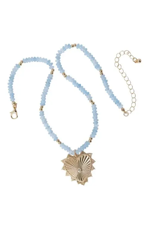 ERIN MCDERMOTT JEWELRY Ocean Love And Heart Necklace - Blue