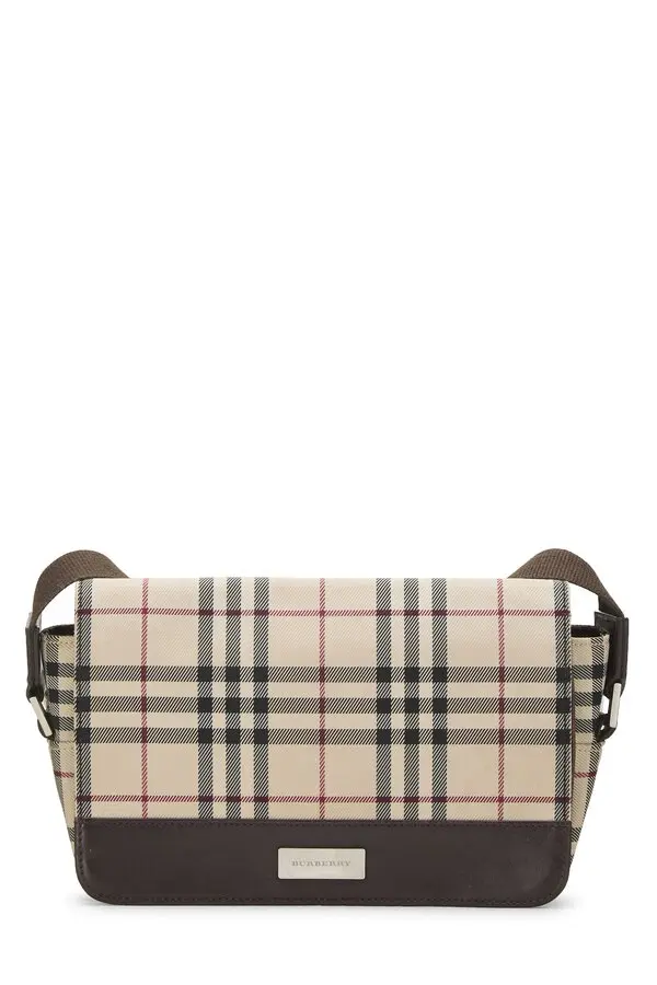 Burberry House Check Flap Crossbody Bag - Beige