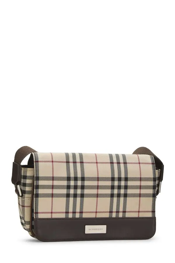 Burberry House Check Flap Crossbody - Brown