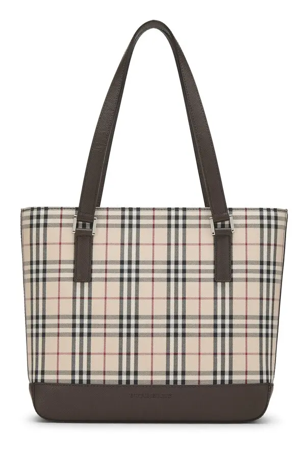 Burberry House Check Jacquard Zip Tote - Beige