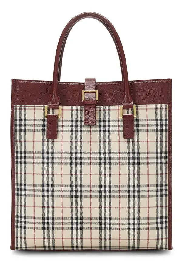 Burberry Jacquard Buckle Handbag - Burgundy