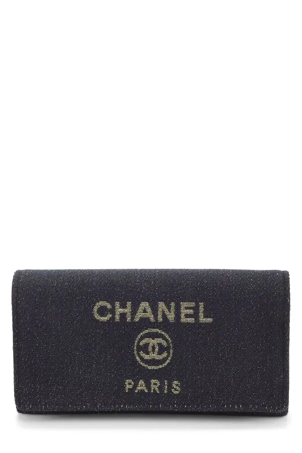 Chanel Canvas Deauville Wallet - Navy