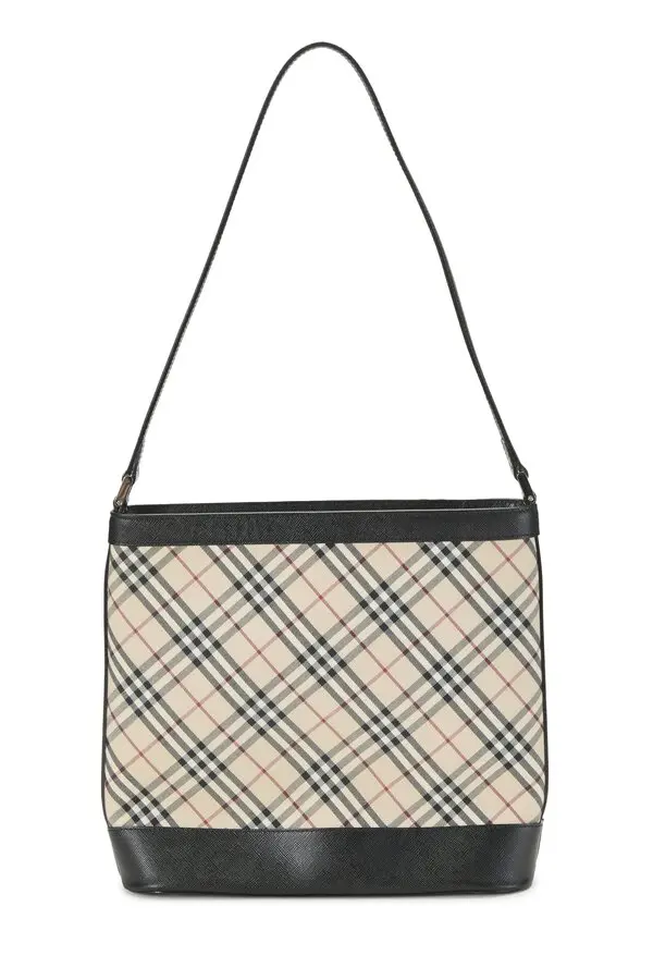 Burberry Jacquard Check Pocket Bucket Tote