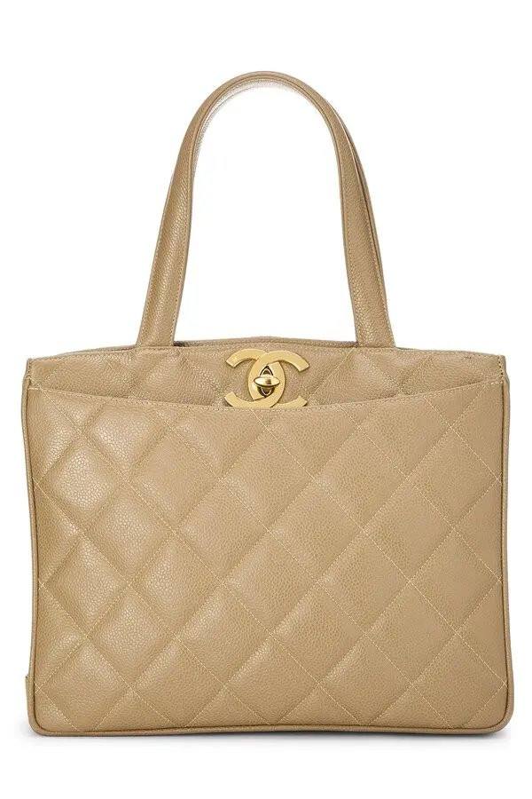Chanel Quilted Caviar Handbag With 'cc' Turnlock