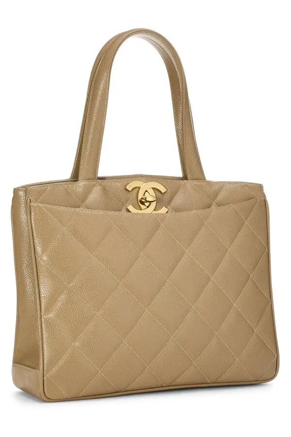 Chanel Quilted Caviar Handbag With 'cc' Turnlock