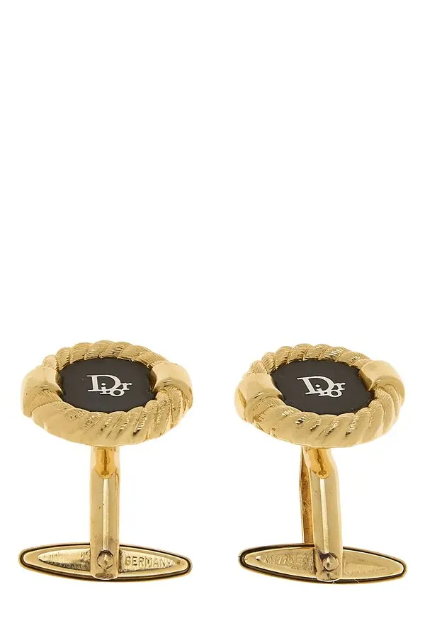 Dior Logo Round Cufflinks