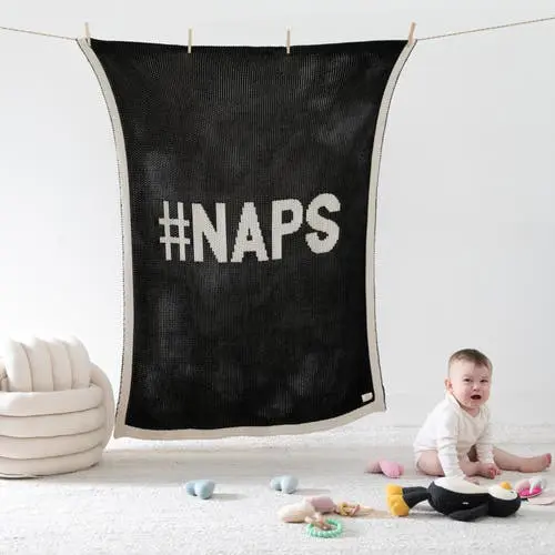 PINK LEMONADE Naps Baby Blanket - Black
