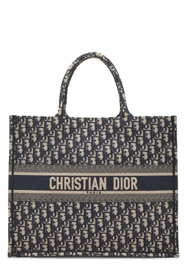 Dior Oblique Book Tote - Navy