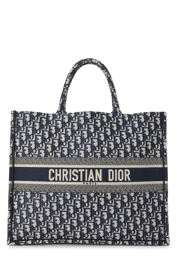 Dior Oblique Book Tote - Navy