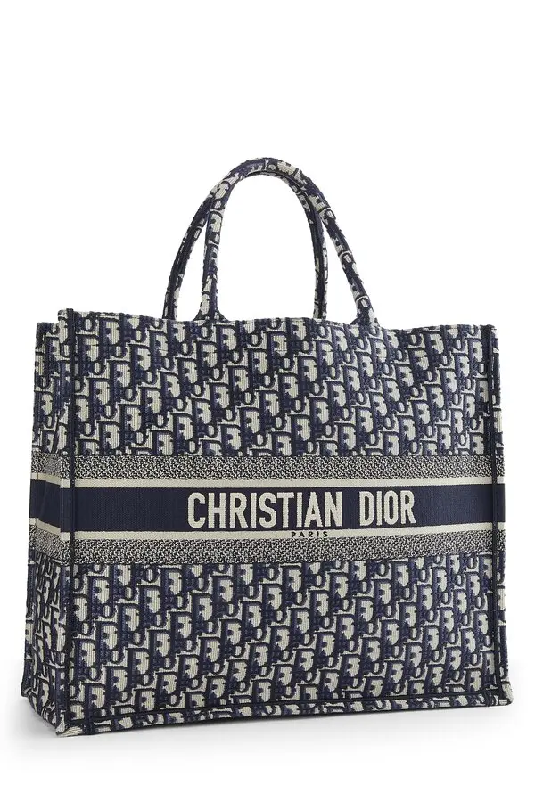 Dior Oblique Book Tote - Navy
