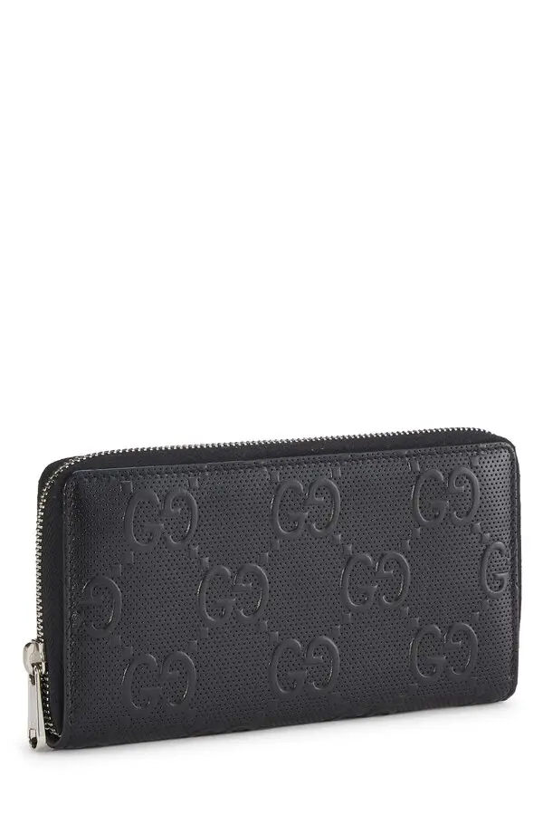 Gucci Logo Embossed Zip Around Wallet