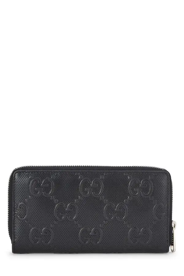 Gucci Logo Embossed Zip Around Wallet