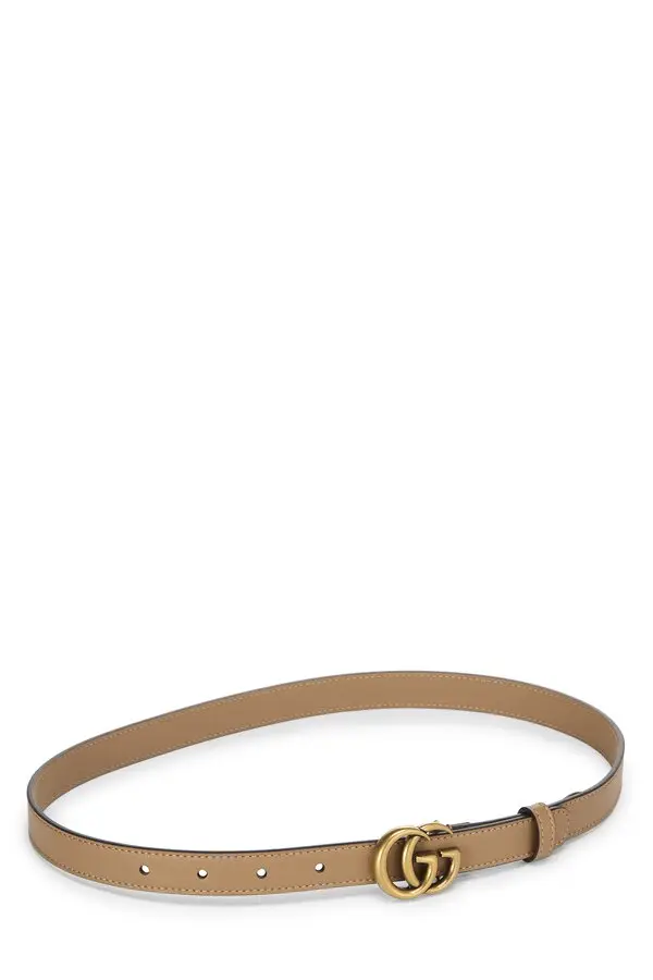 Gucci GG Marmont Belt Size 70/28 Beige Leather Gucci Belt 70 28 GG Marmont Buckle Tan Camel Leather Sold  main image 4