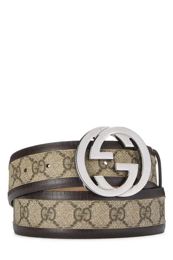 Gucci Gg Supreme Interlocking Belt - Brown