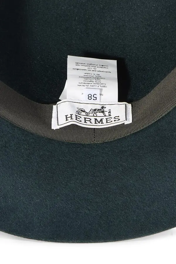 Hermès Felt Hat With Braided Trim - Green