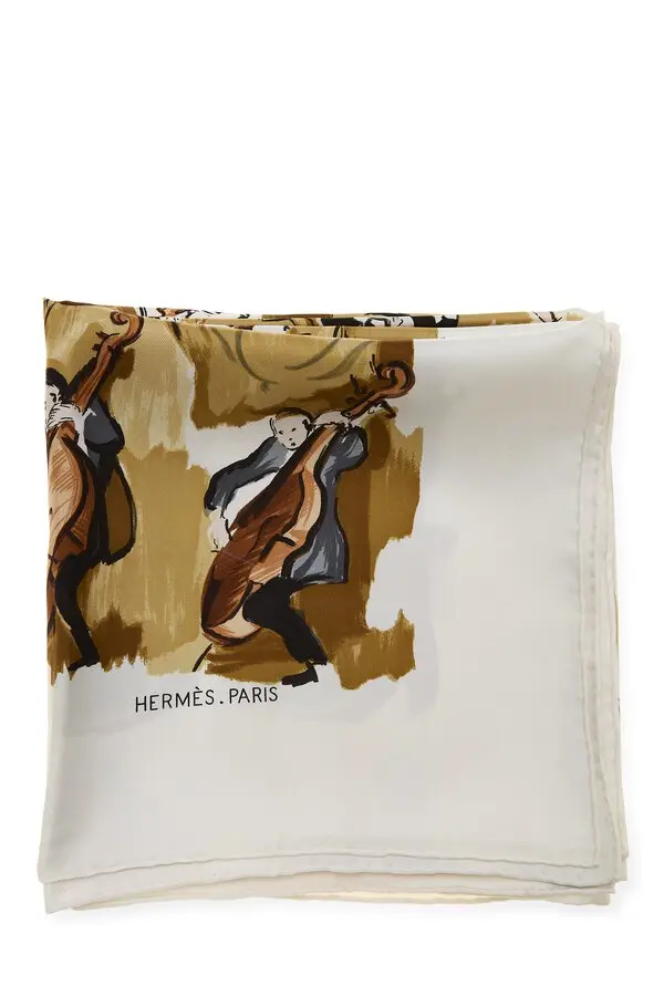 Hermès Multicolor 'concerto' Silk Scarf 90