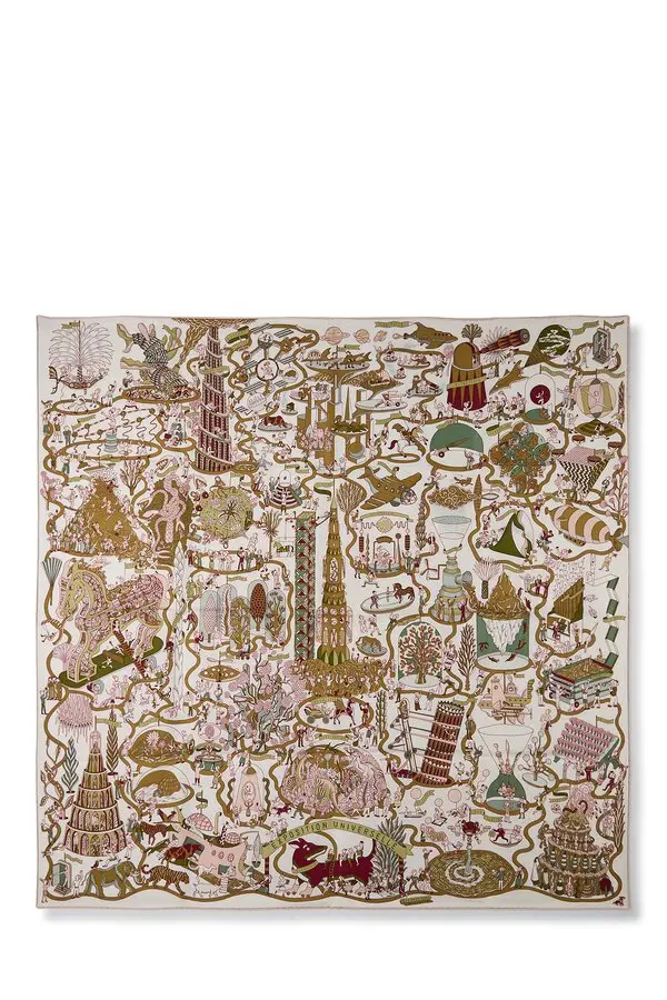 Hermès Multicolor 'exposition Universelle' Silk Scarf 90 - Multi