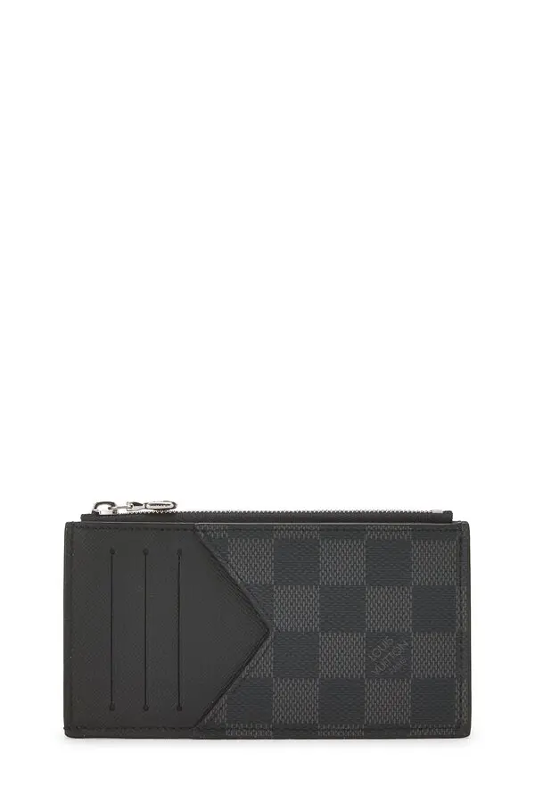 LOUIS VUITTON Damier Graphite Coin Card Holder - Black
