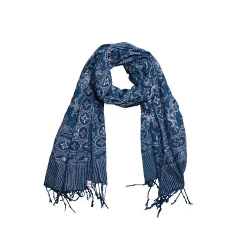 KASIH CO-OP Handmade Batik Scarf - Blue White