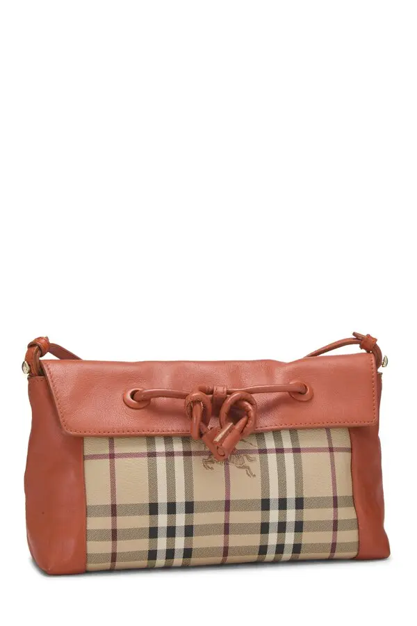 Burberry Haymarket Check Leah Knot Crossbody - Orange | Editorialist