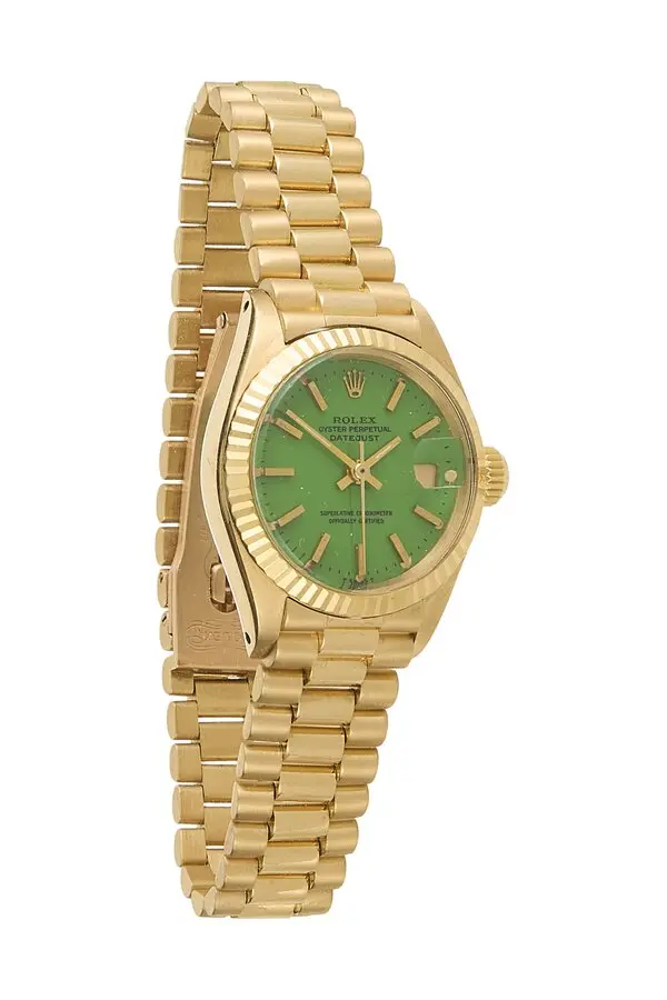 Rolex Stella 18k Gold Datejust President 6917 26mm - Green