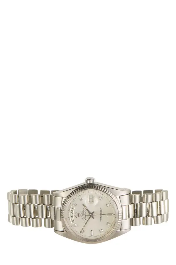 Rolex White Gold Diamond Dial President 36mm