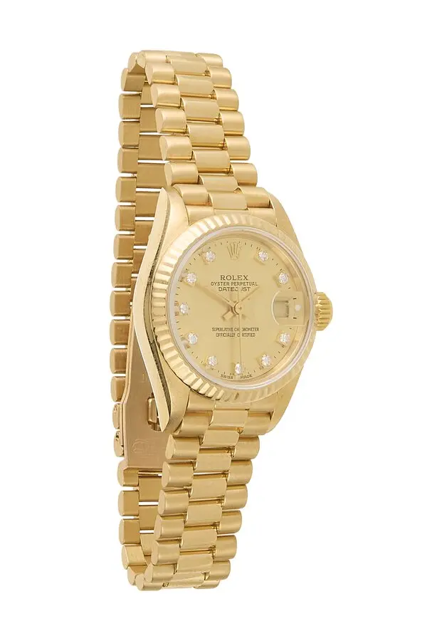 Rolex 18k Diamond Datejust President - Gold